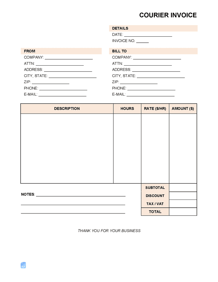 Courier Service Invoice Template | Invoice Maker