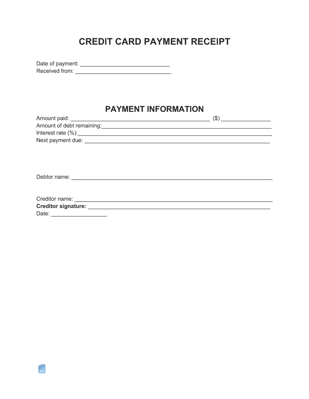 Credit Card Receipt Payment Template | Invoice Maker