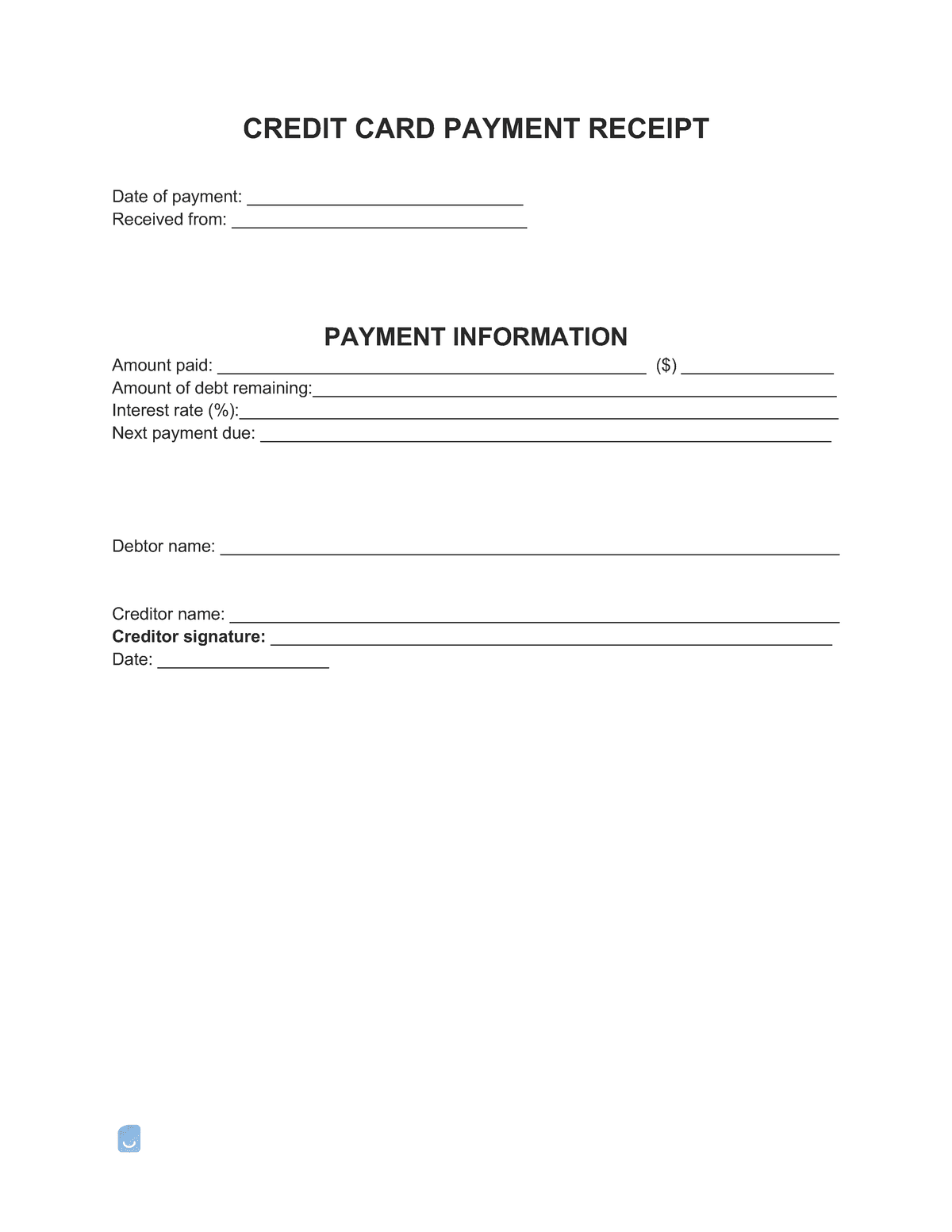 Credit Card Receipt Payment Template | Invoice Maker