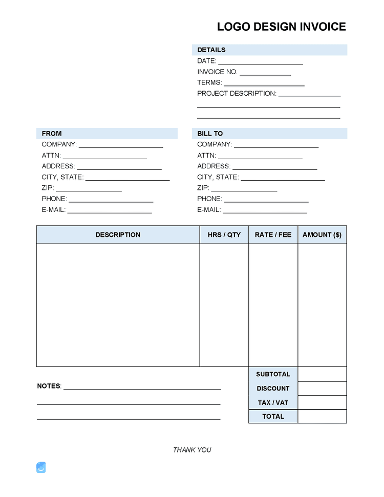 Logo Design Invoice Template | Invoice Maker