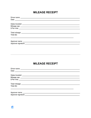 Mileage Receipt Template | Invoice Maker