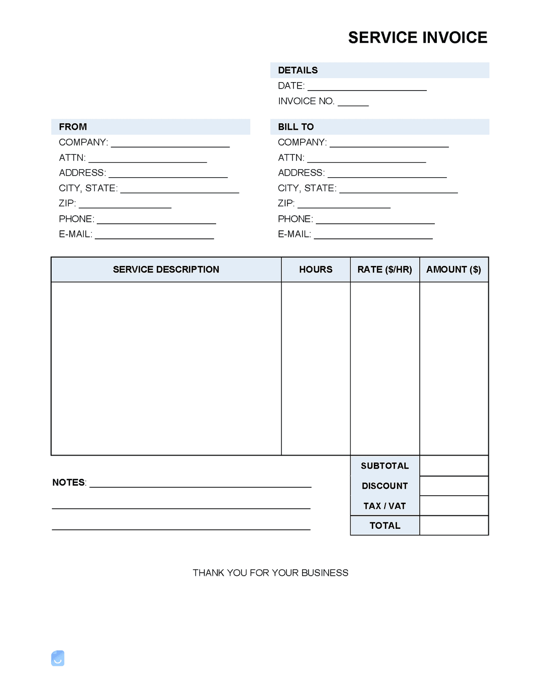 Service Invoice Templates (75) | Invoice Maker
