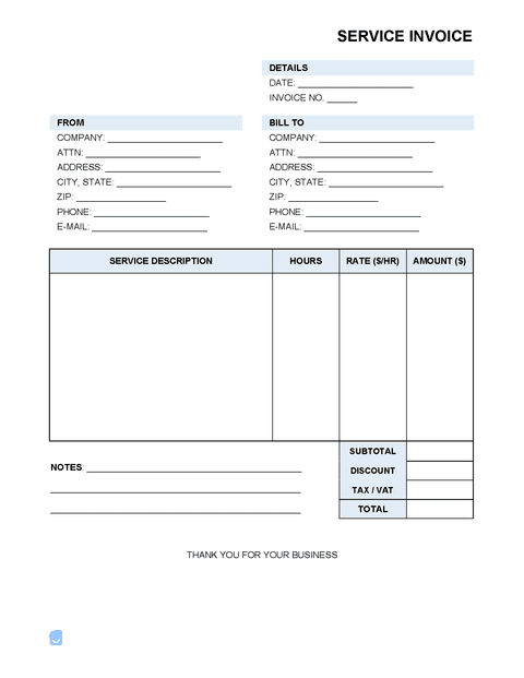Service Invoice Templates (75) | Invoice Maker
