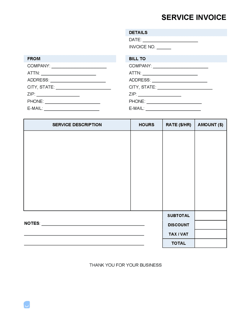 Service Invoice Templates (75) | Invoice Maker
