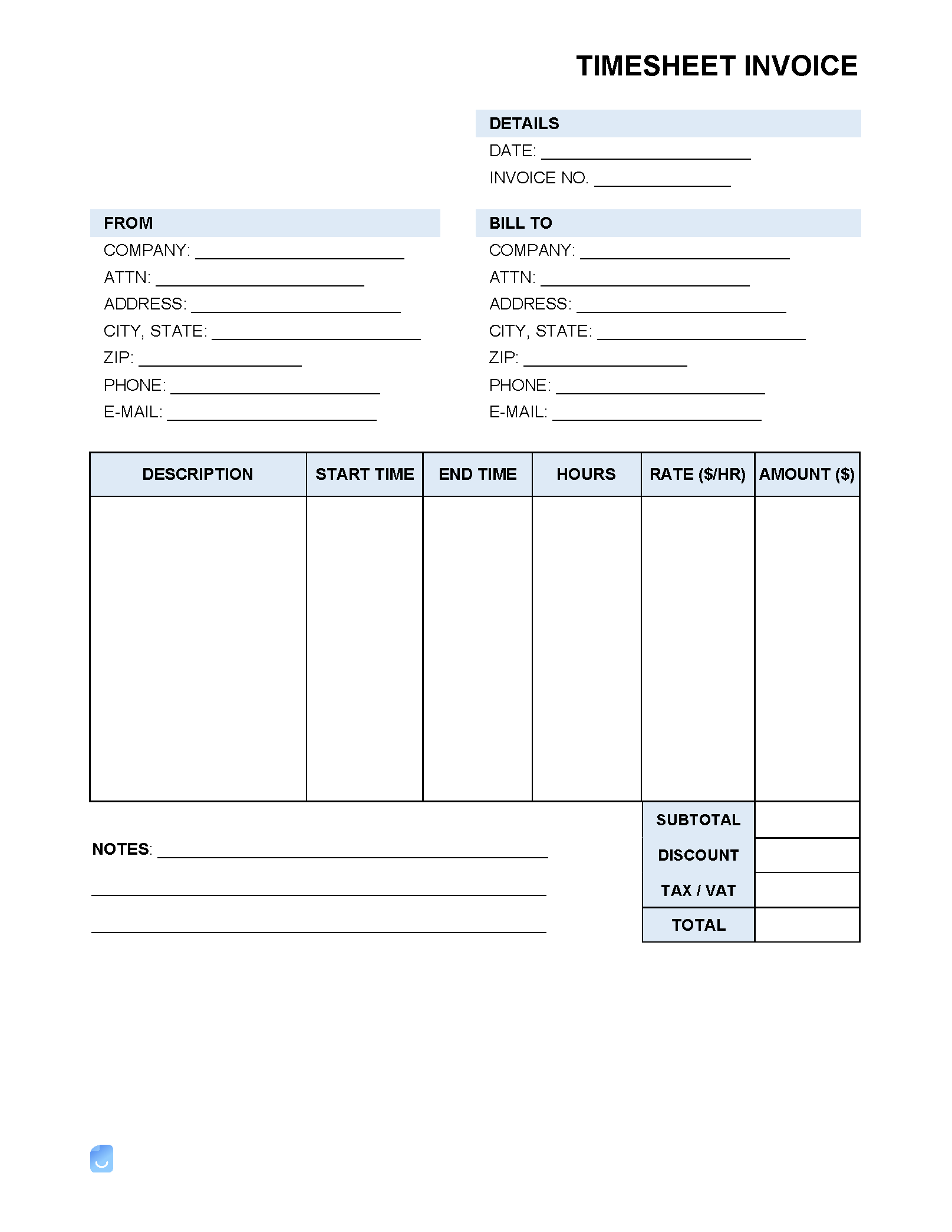 Timesheet Invoice Template | Invoice Maker Timesheet Invoice Template | Invoice Maker